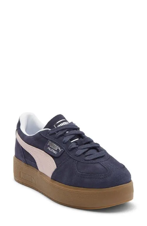 PUMA Palermo Elevata Platform Sneakers - New Navy/mauve Mist