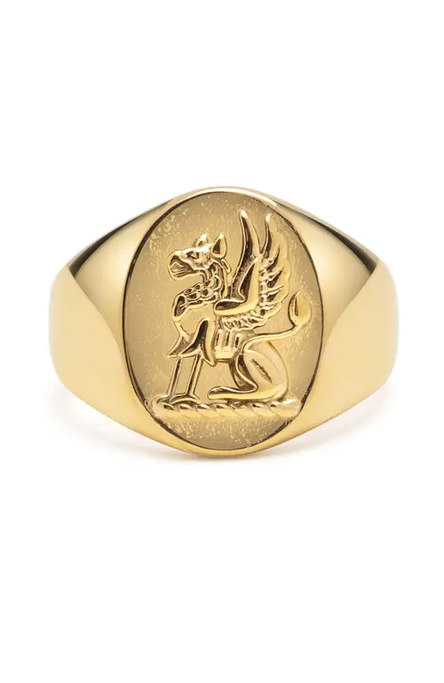 NIALAYA Lion Crest Ring - Gold