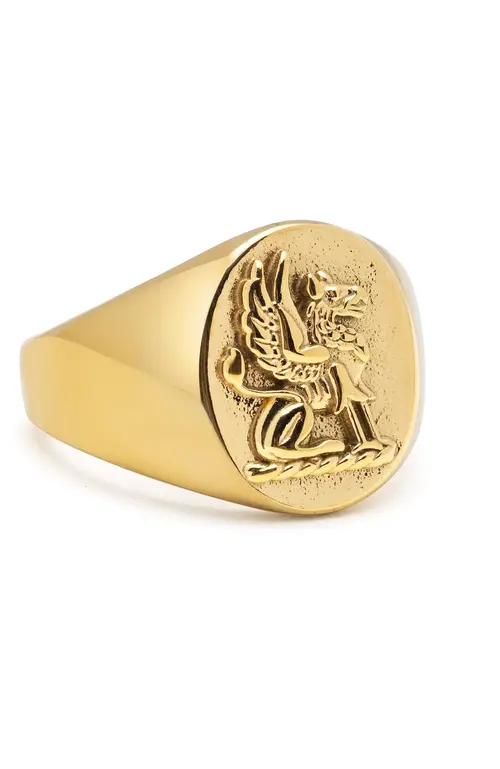 NIALAYA JEWELRY Lion Crest Ring