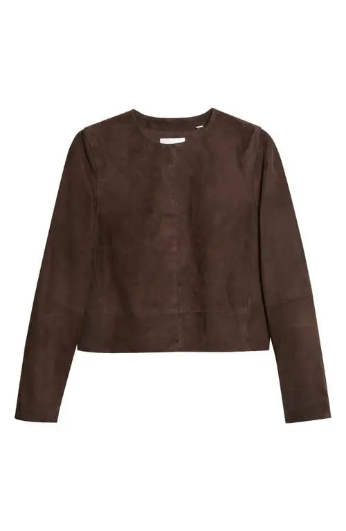 Vince Crop Suede Jacket - Iron