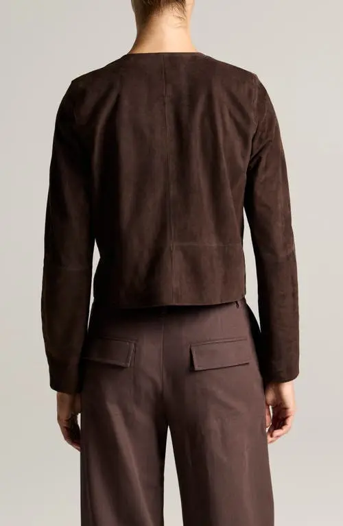 Vince Crop Suede Jacket - Iron