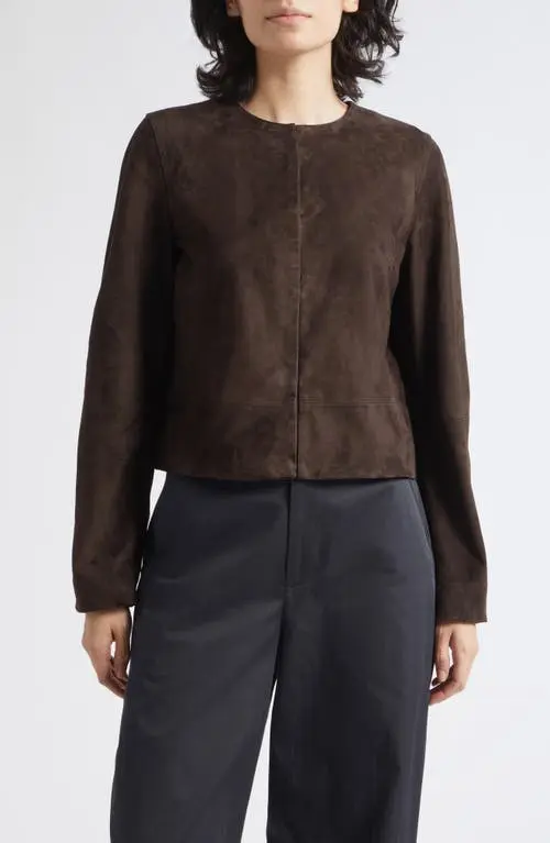 Vince Crop Suede Jacket - Iron