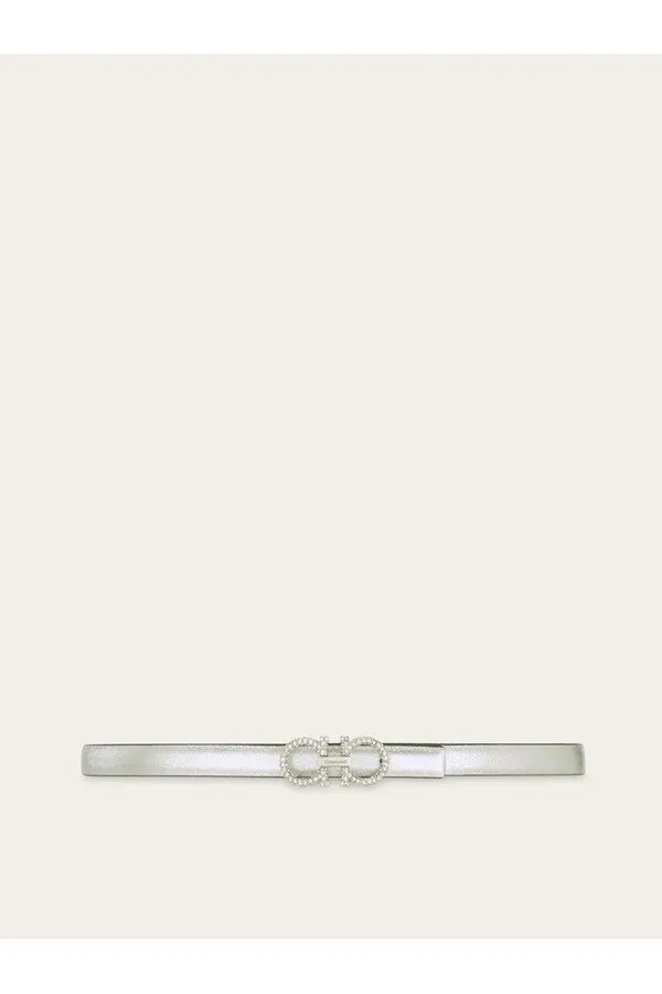 FERRAGAMO Reversible Gancini Belt - Silver