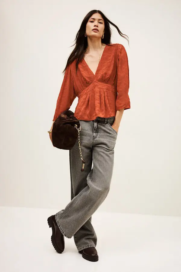 Ba&sh Idol Blouse Style Top - Red