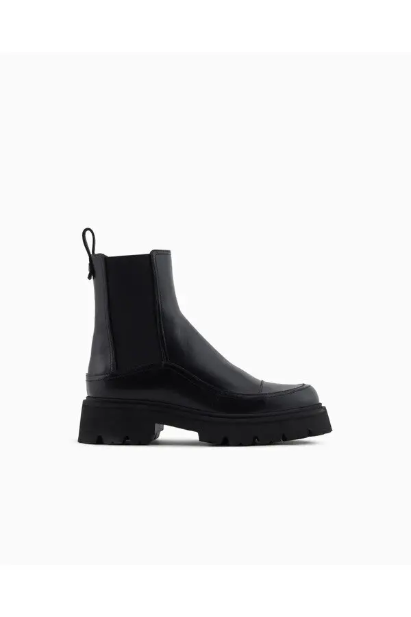 Emporio Armani Leather Beatle Boots