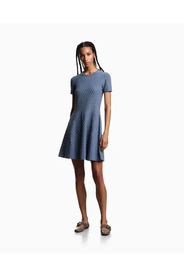 womens cotton knit dress Ribbed Knit Dress main image 0