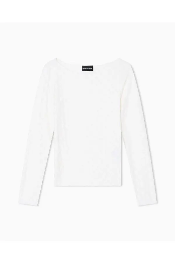 Emporio Armani Jacquard Jersey Jumper - White