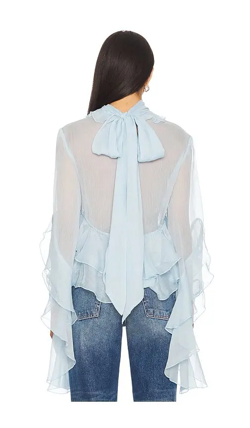 Bardot Anyssa Ruffle Blouse - Soft Blue