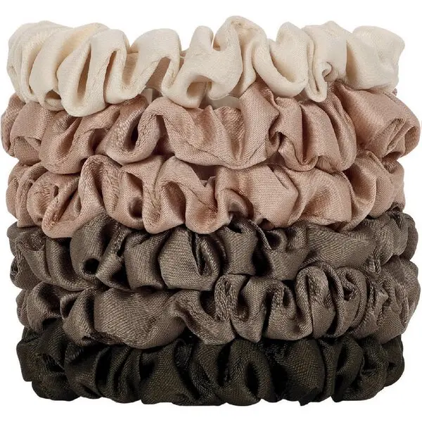 KITSCH Satin Ultra Petite 6-pack Scrunchies - Eucalyptus