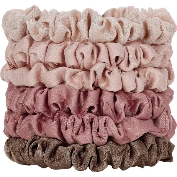 KITSCH Satin Ultra Petite 6-pack Scrunchies - Terraccota