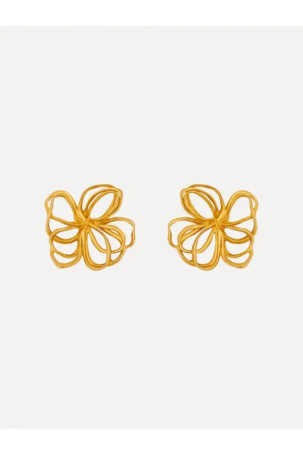 Oscar De La Renta Threaded Flower Earrings - Floral