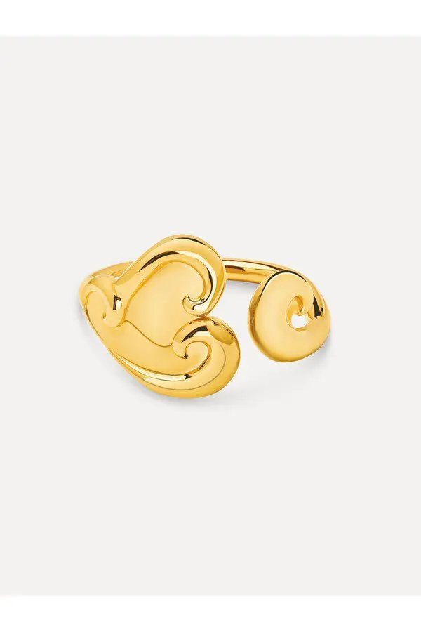 Oscar De La Renta Swirl Heart Cuff Bracelet - Gold