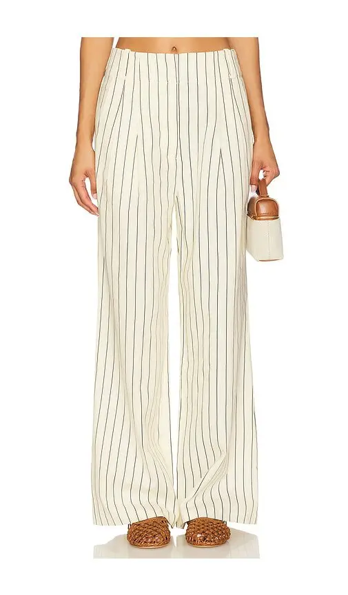 SIMONMILLER Bloo Linen Pant - Cream Pinstripe