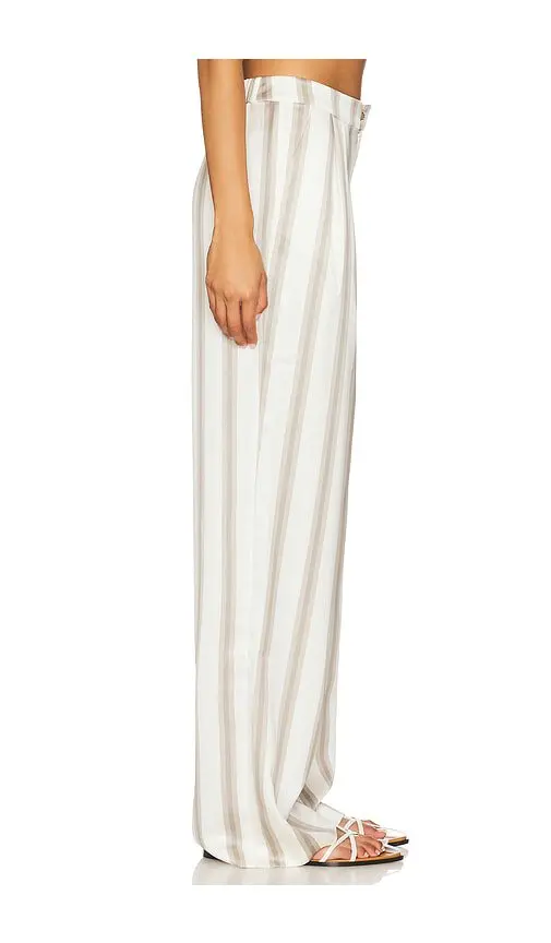 SEROYA Marlowe Satin Pant - Sand & Eggshell