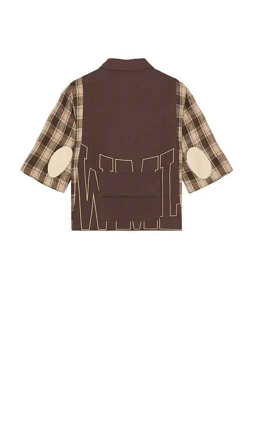 WISH ME LUCK Workers Plaid Top In Brown