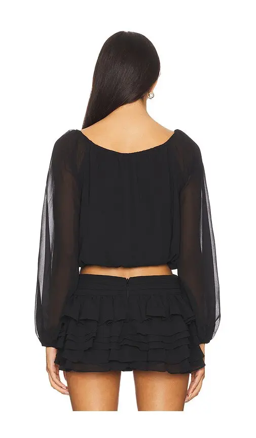 Amanda Uprichard Dallas Cropped Top - Black