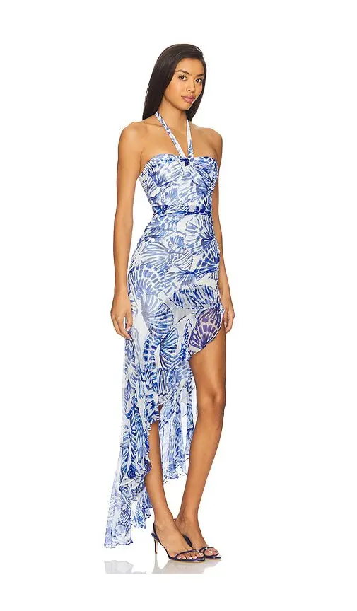 Amanda Uprichard Marabou Dress - Shell Print