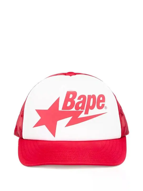 A BATHING APE Mesh-panelled Cap - Red