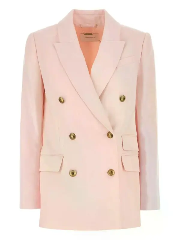 Zimmermann Crush Double-breasted Linen Blazer