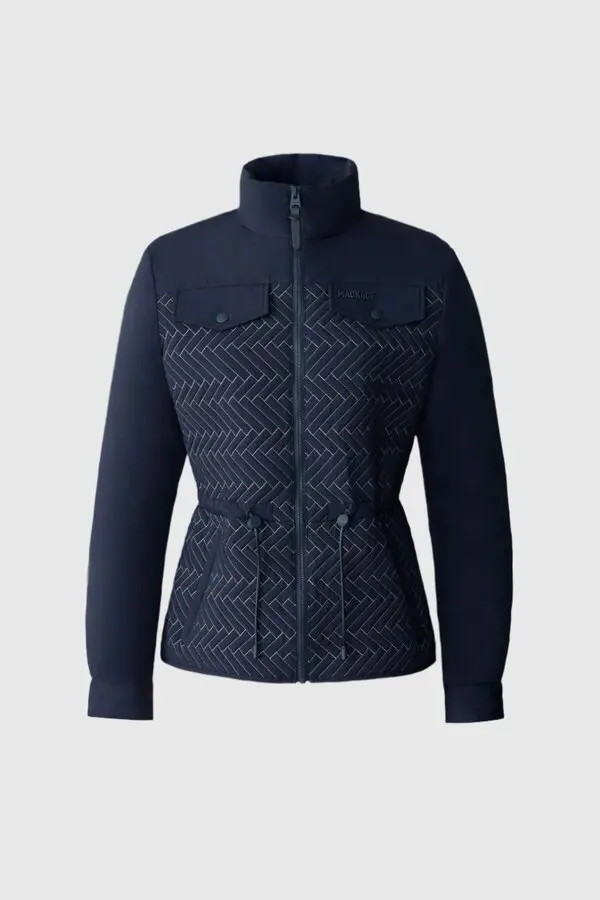 Mackage Kabira Chevron Quilted Down Jacket - Cream