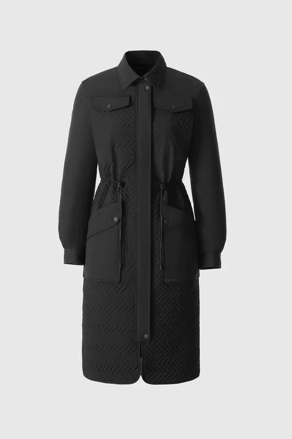Mackage Naolin Long Down Coat With Chevron Quilt - Black