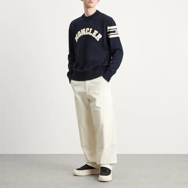 Moncler Logo Crew Neck Cotton Knitwear