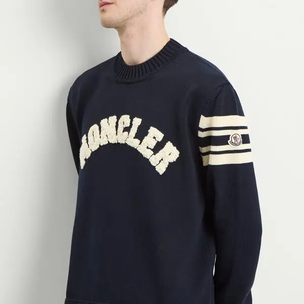 Moncler Logo Crew Neck Cotton Knitwear
