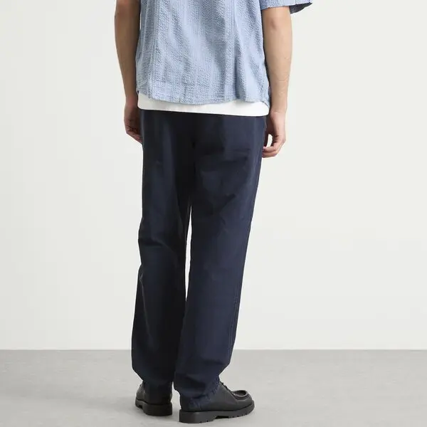 Norse Projects Ezra Relaxed Cotton Linen Trousers - Dark Navy