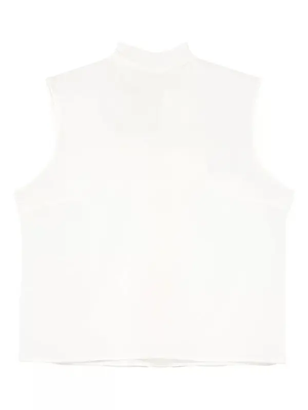 MAZZARELLI Sleeveless Mock-neck Top - White