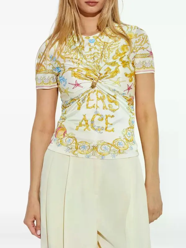 Versace Safety-pin Twisted Top - White