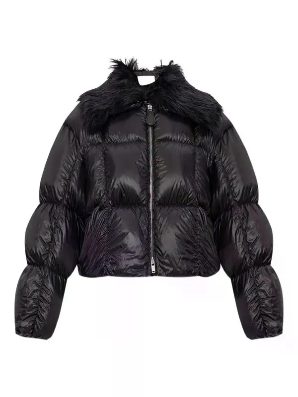 JIL SANDER Quilted Jacket With Removable Faux-fur Collar - Black