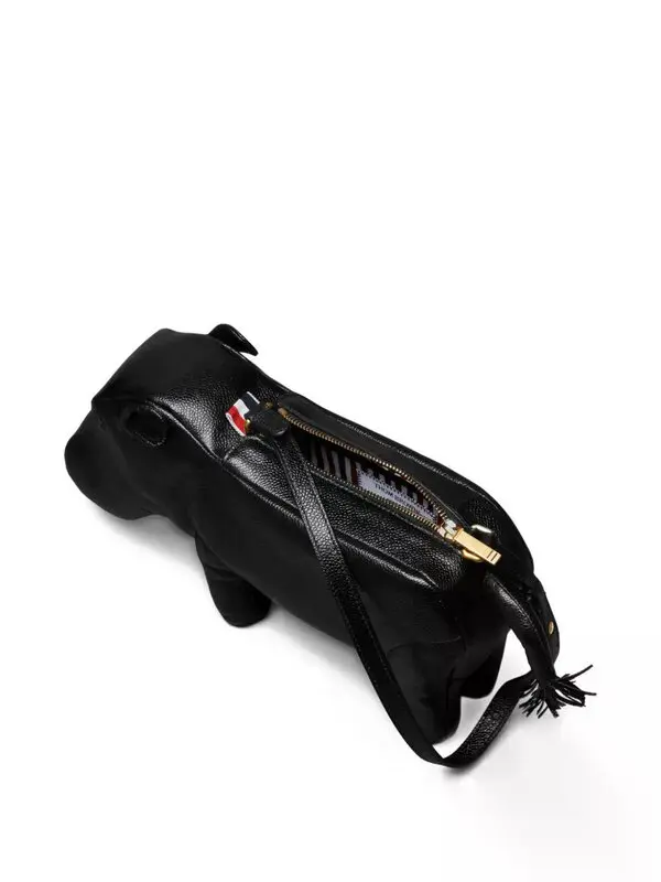 Thom Browne Hippo Bag In Pebble Grain Leather - Black