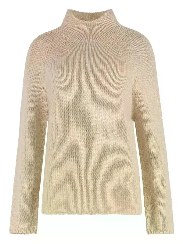 THE (ALPHABET) Turtleneck Cashmere Sweater - Neutrals