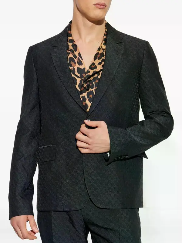 Alexander McQueen Skull-print Two-button Blazer