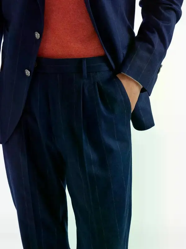 Brunello Cucinelli Pleated Wool-cashmere Blend Trousers