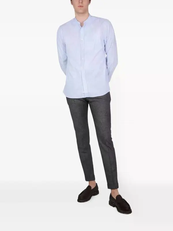 Aspesi Mandarin-collar Striped Shirt