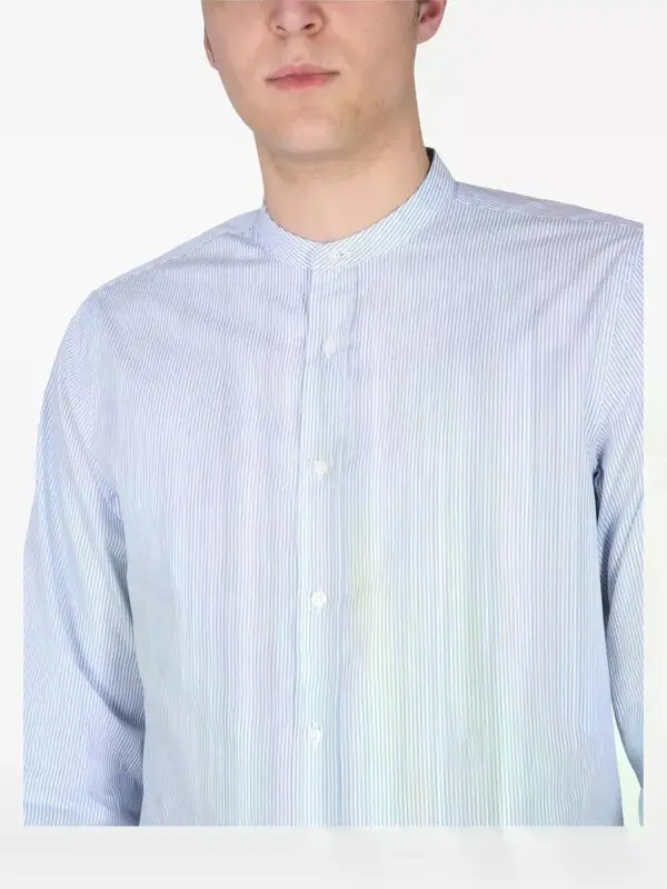 Aspesi Mandarin-collar Striped Shirt