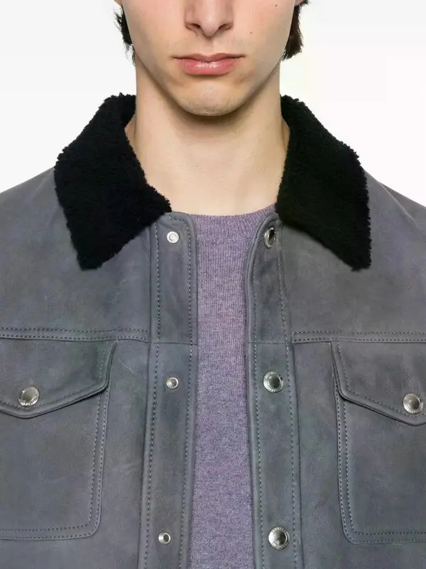 Brunello Cucinelli Shearling-collar Leather Jacket