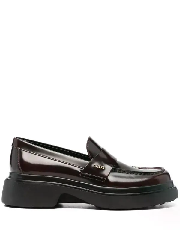 TOD'S Logo Plaque Chunky Sole Loafers