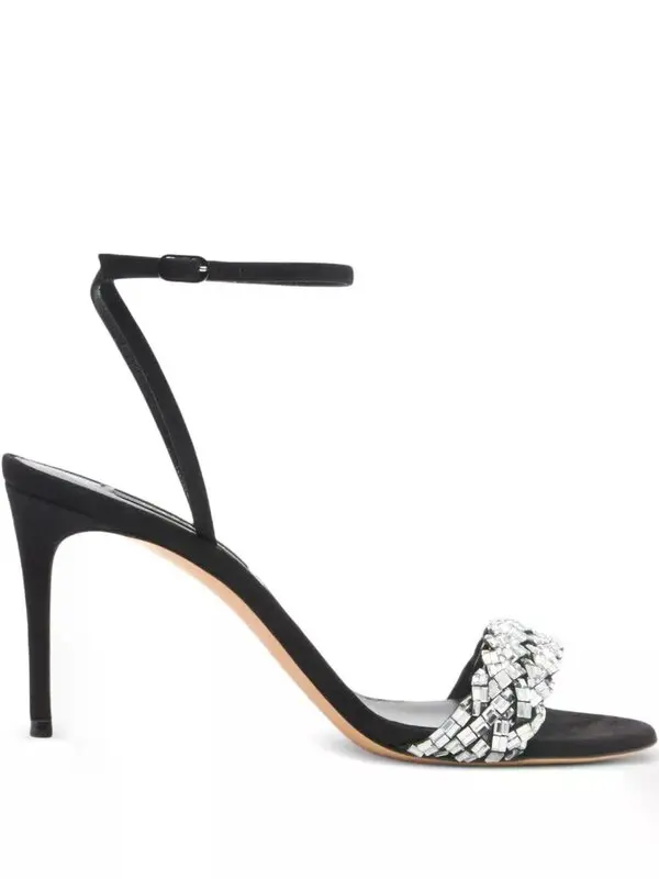 Casadei 80mm Julia Embellished Braided Sandals