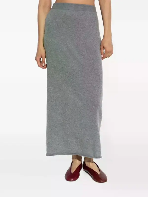 LISA YANG The Charlotta Ribbed Knit Maxi Skirt - Grey
