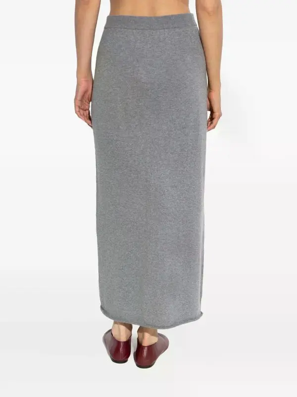 LISA YANG The Charlotta Ribbed Knit Maxi Skirt - Grey