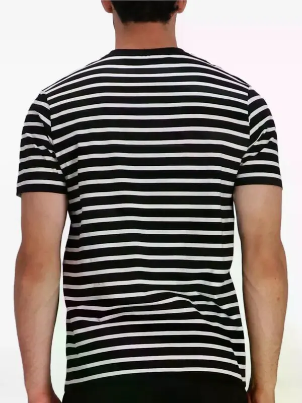 Karl Lagerfeld Striped Embroidered T-shirt - Black