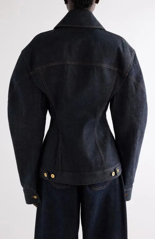 Givenchy Cocoon Waisted Denim Jacket - Dark Blue