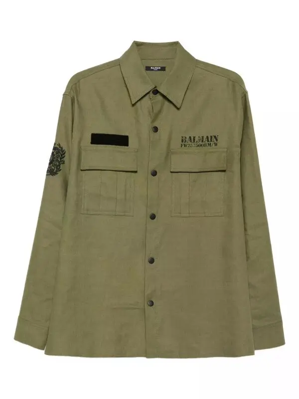 Balmain Embroidered-patch Pocket Shirt