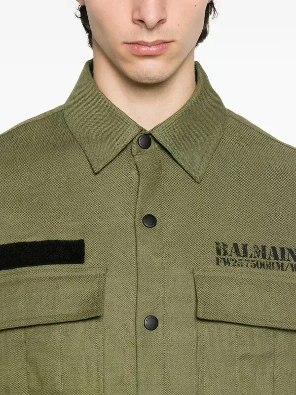 Balmain Embroidered-patch Pocket Shirt