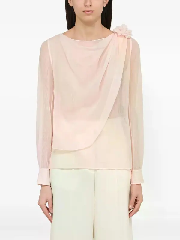 Chloé Draped Flower-embellished Top