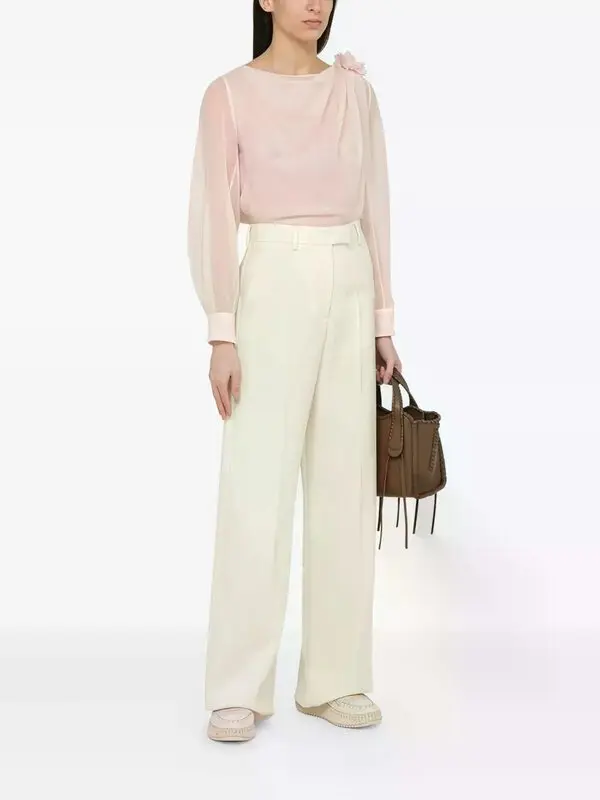 Chloé Draped Flower-embellished Top