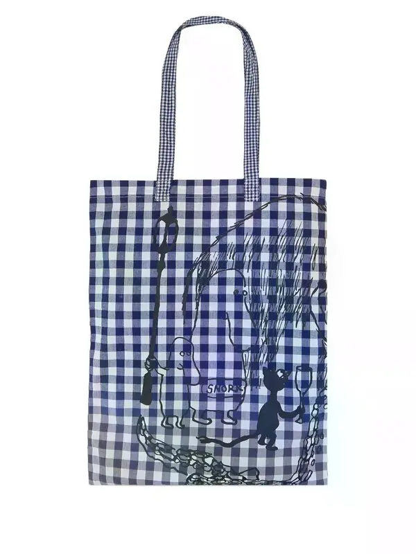COMME DES GARÇONS TAO Gingham Graphic-print Tote Bag - Blue