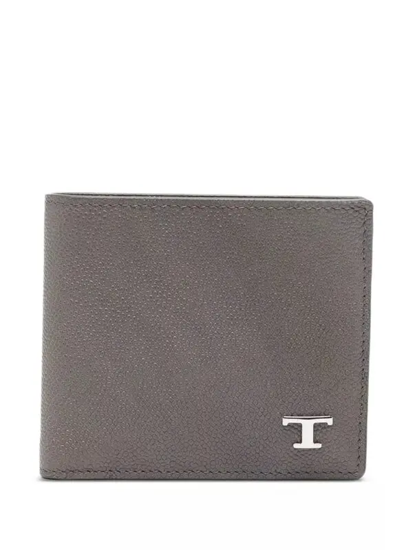 TOD'S Logo-plaque Leather Wallet - Grey